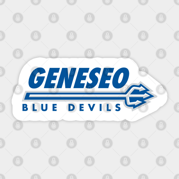 Geneseo Pitchfork logo - Geneseo Blue Devils - Sticker | TeePublic